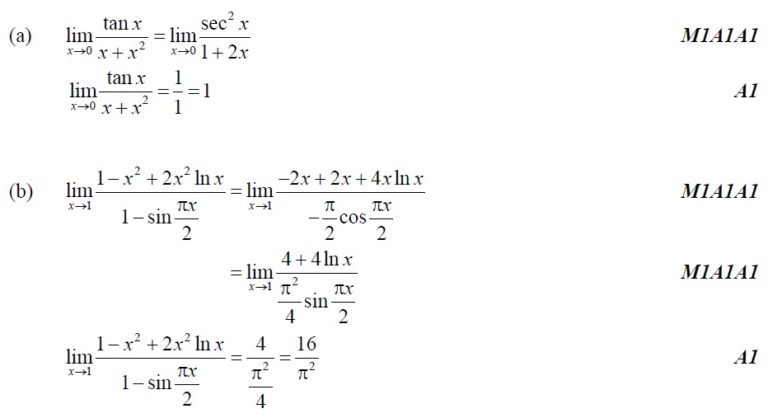 IBDP Past Year Exam Questions – Limits – IBDP Math HL/SL