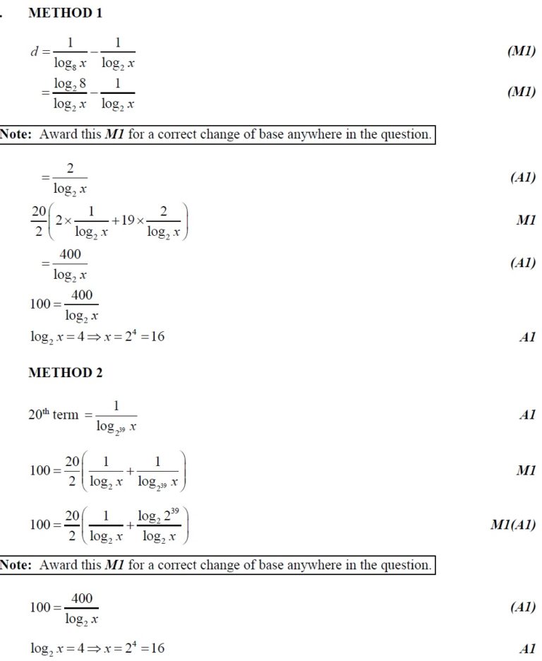 IBDP Past Year Exam Questions – Exponents and Logarithms – IBDP Math HL/SL