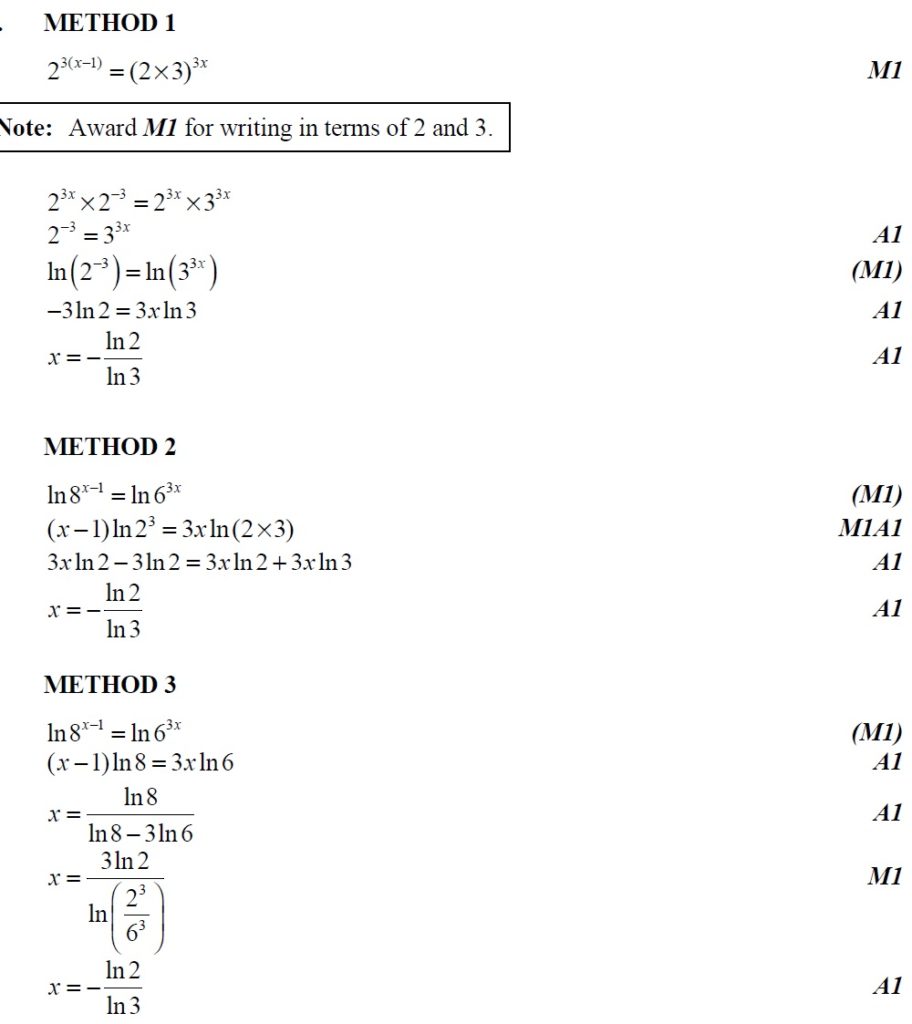IBDP Past Year Exam Questions – Exponents and Logarithms – IBDP Math HL/SL