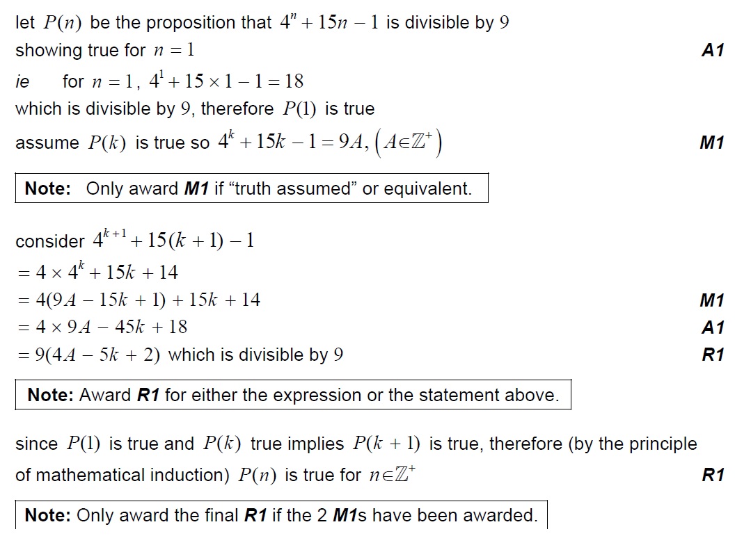 IBDP Past Year Exam Questions Mathematical Induction IBDP Math HL SL
