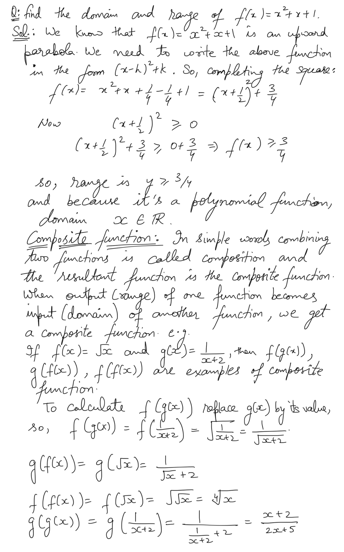 Notes – Functions – IBDP Math HL/SL